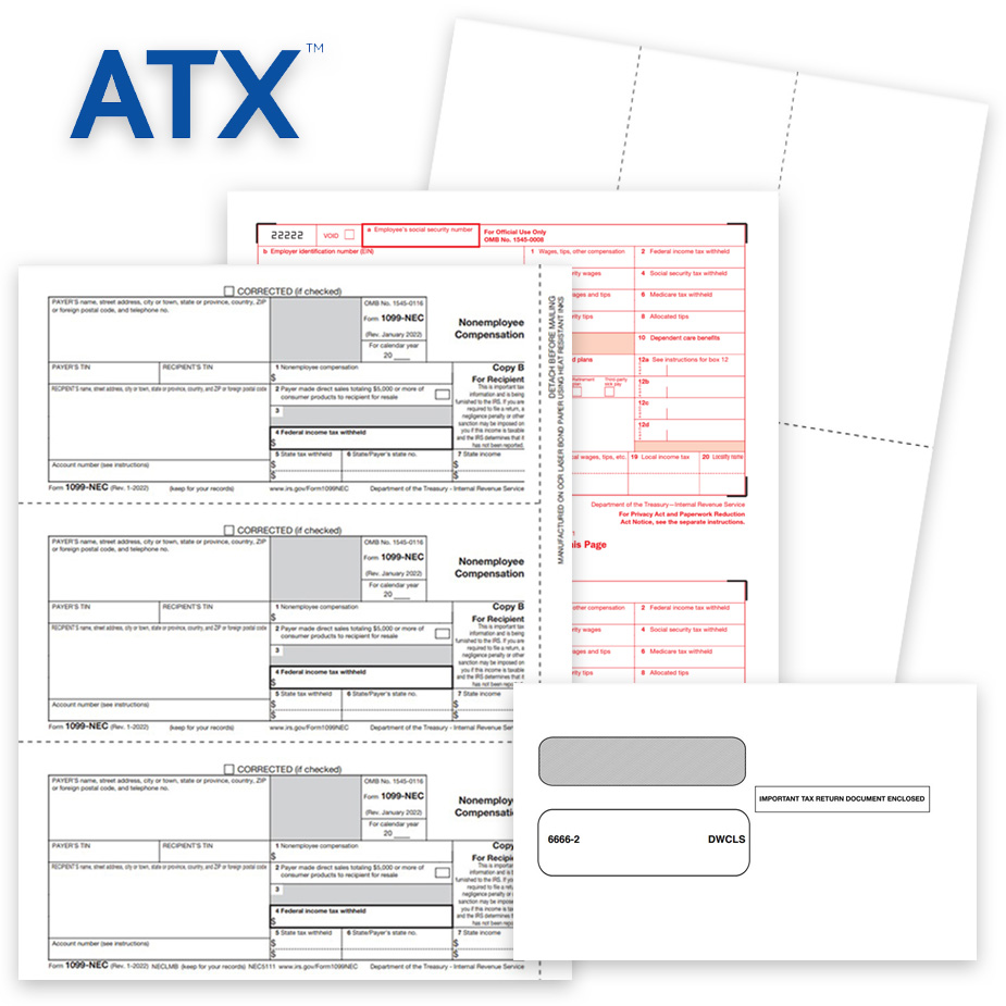 ATX Software Compatible 1099 & W2 Tax Forms - DiscountTaxForms