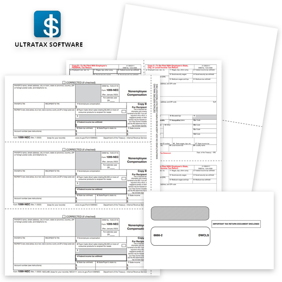 UltraTax CS Compatible 1099 W2 Tax Forms - DiscountTaxForms