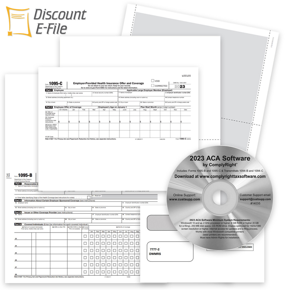 ACA 1095 Filing - Forms, Envelopes, Software - DiscountTaxForms.com